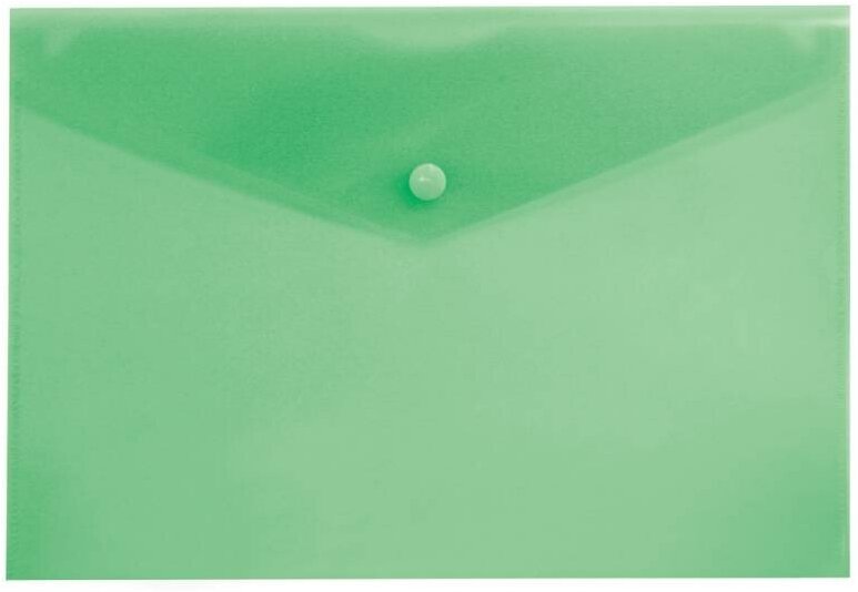 Конверт на кнопке Бюрократ -PK803TGRN A4 пластик 0.15мм зеленый
