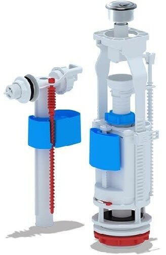 Арматура к бачку с бок. подв.1/2" двойная мет. кнопка WC3050M (20) Ани пласт