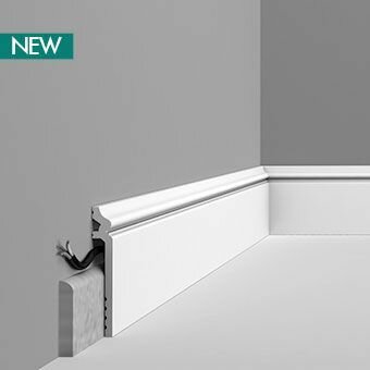 Плинтус Orac Decor SX186 Д200xШ2.2xВ13.8 см Лепнина из Дюрополимера / Орак Декор.