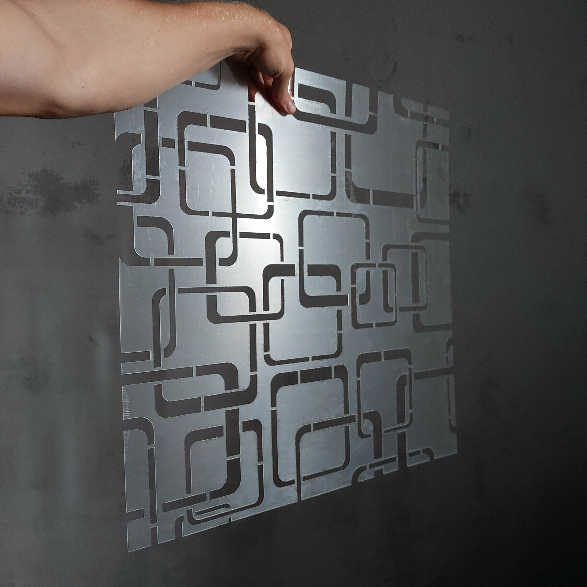 Трафарет Квадро 60х60см для штукатурки и покраски стен и мебели