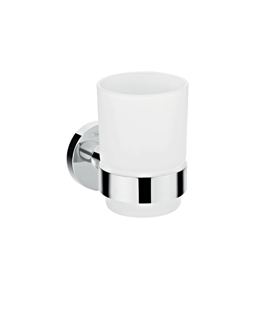 Стакан Hansgrohe "Logis Universal" 41718000, настенный, с держателем, антибактериальный, белый/серебристый