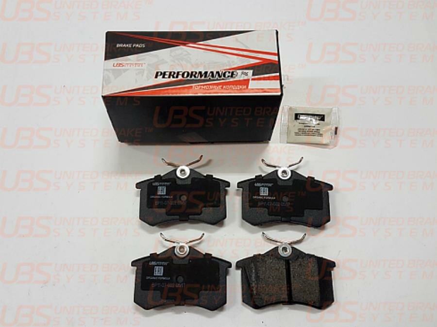 UBS B1107002 Тормозные колодки для SKODA RAPID/FABIA/VW GOLF IV/V/VI/CITR C4 I/II 04-/09-/11-/PEU.308 09-/14-/PEU