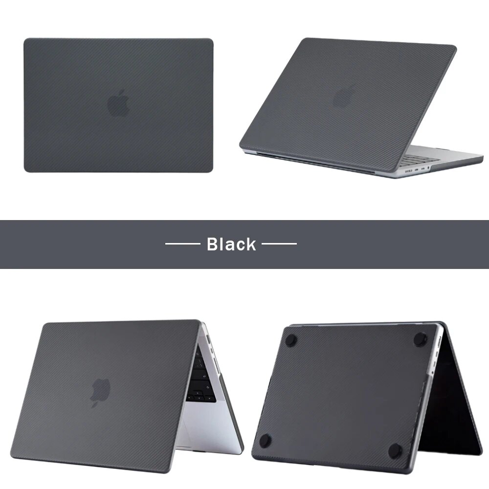 Чехол для MacBook Air/Pro из углеродного волокна M1 Air A2337 A2179, Black