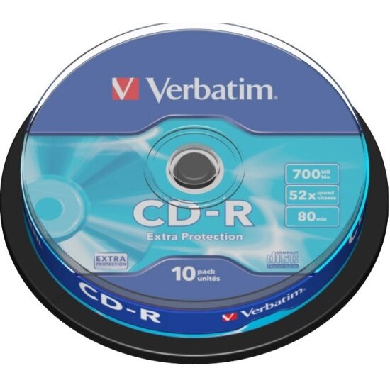 Диск Verbatim CD-R 700Mb 52x Cake Box (10шт) (43437)