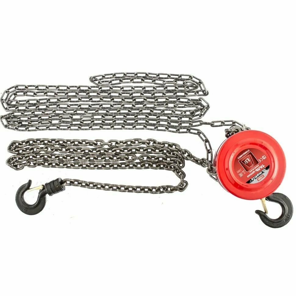 Таль цепная, 0,5 т, h подъема 2,5 м, расстояние между крюками 240 мм, Matrix, 519305
