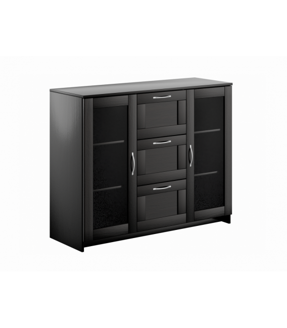 Тумба сириус с двумя стеклянными дверьми и тремя ящиками, ДСП, цвет Дуб Венге 2.02.03.380.5