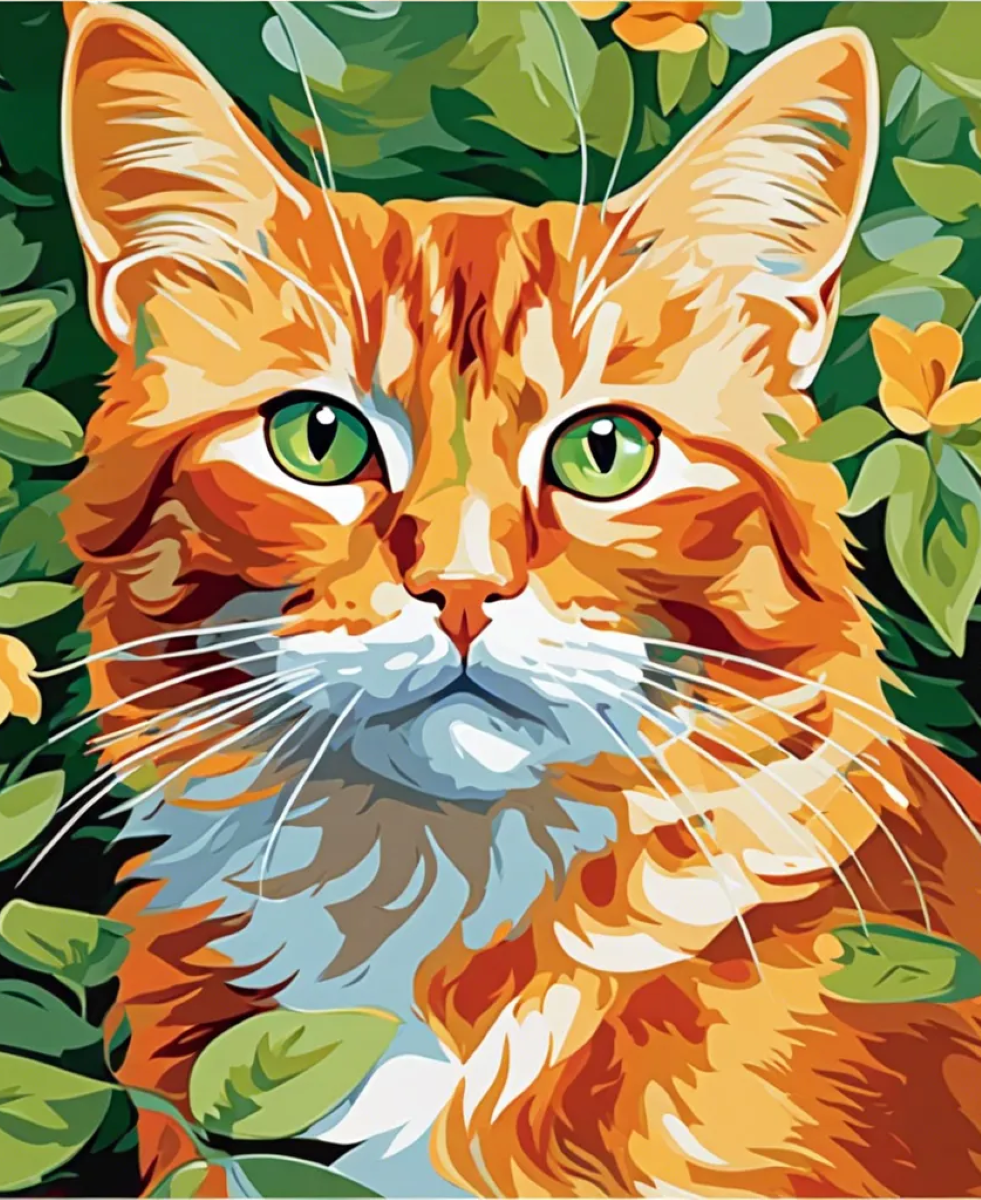 Картина по номерам "Рыжий кот" 40х50 см, хлопковый холст на подрамнике, акрил, Hobby Home