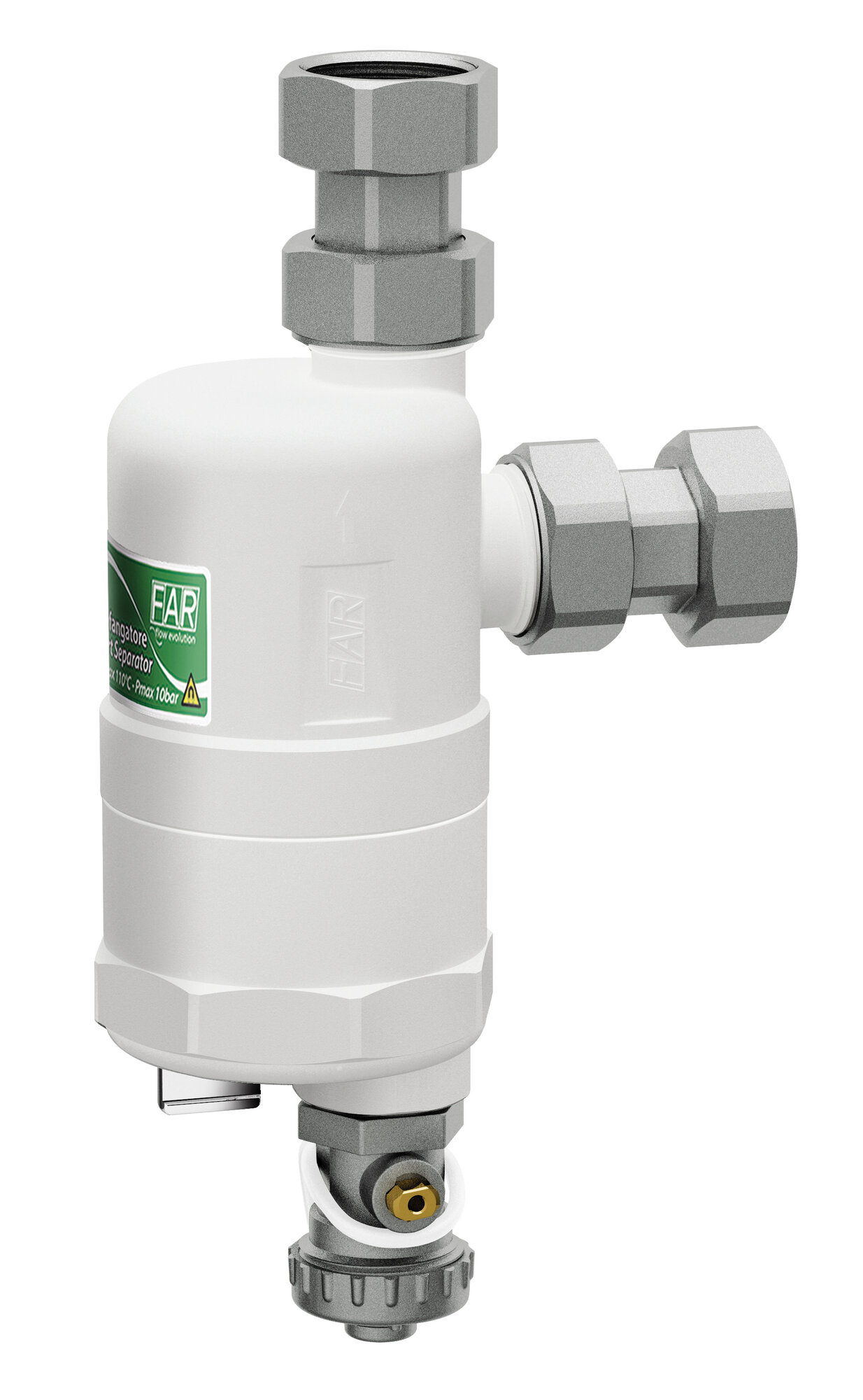 Far Грязеуловитель COMPACTFAR белый корпус, с магн, 3/4"накидн. гайки