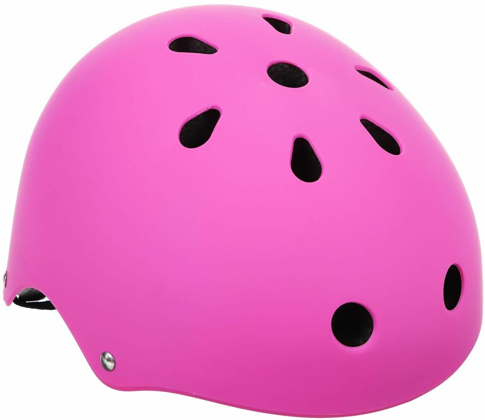 Детский защитный шлем для катания на роликовых коньках, велосипеде, скейтборде или самокате, спортивная защита для головы, без регулировки, обхват 55 см, цвет розовый