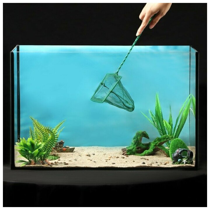 Сачок аквариумный 12,5 см, зелёный 1 шт