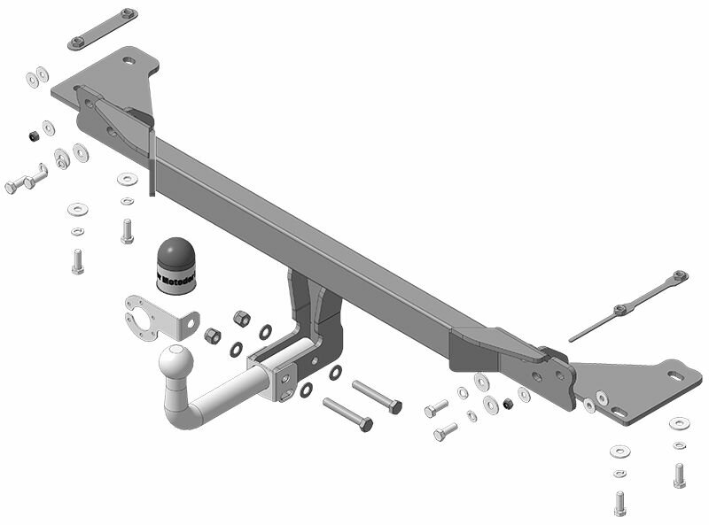 Фаркоп Motodor Geely Atlas Pro, 2021 - н. в, Belgee X70 2024- (оцинк. Шар) арт.94204-A
