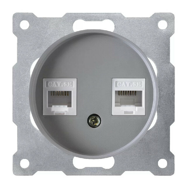 Розетка 2‑пост компьютерная RJ45 кат.5e ONEKEYELECTRO Florence серый