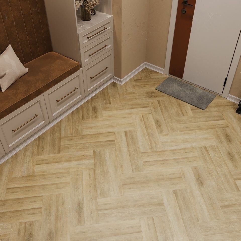 Каменно-полимерная плитка (SPC) Natisston UNIQUE ёлка 5004-11 Agder (600х125х4), 1,95 м2