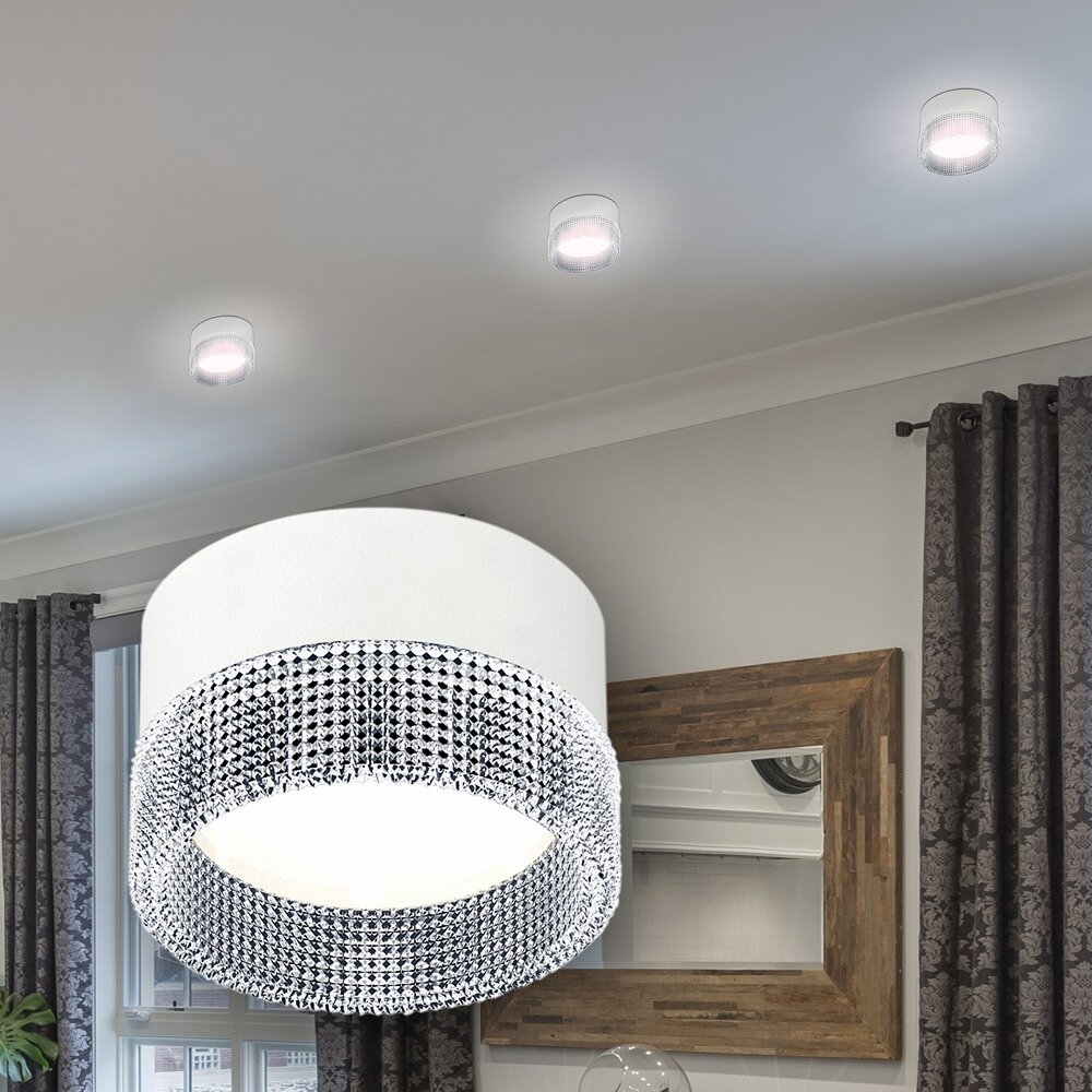 Светильник потолочный накладной De Fran (спот) AL-5635 белый+прозрачный, GX53 15Вт