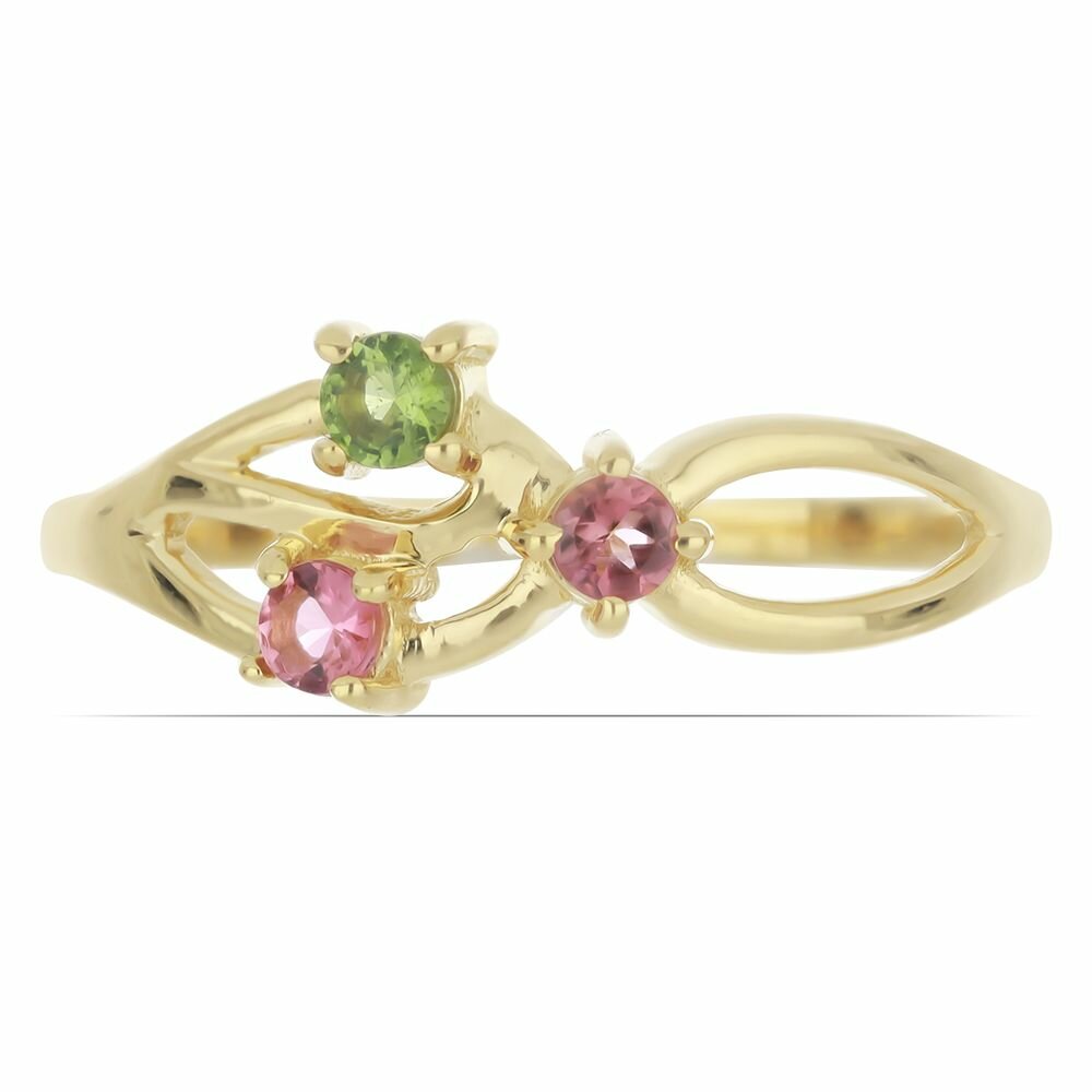 Кольцо тонкое, серебро, 925 проба, турмалин