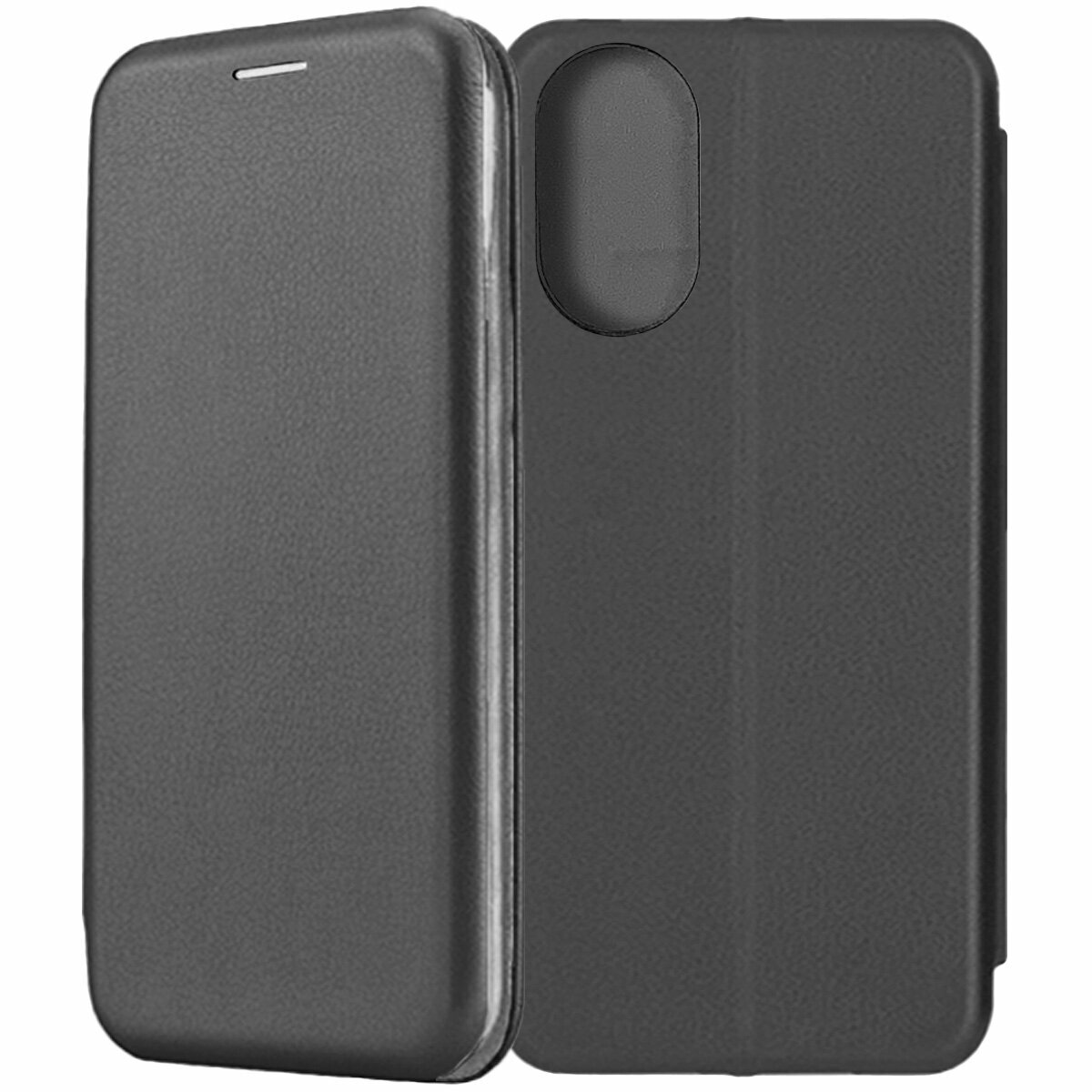 Чехол для Realme C67 черный / книжка, подставка, отделение для карт