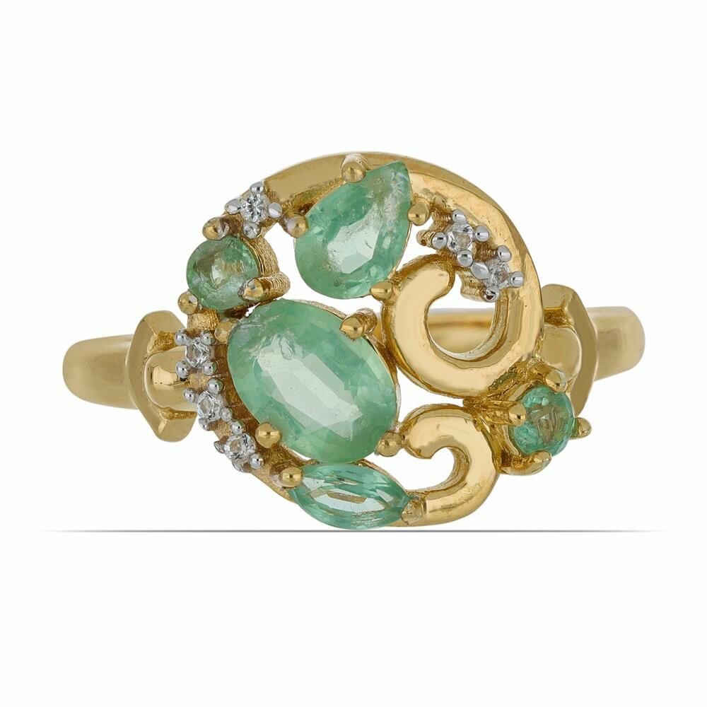 Кольцо, серебро, 925 проба, топаз, кианит