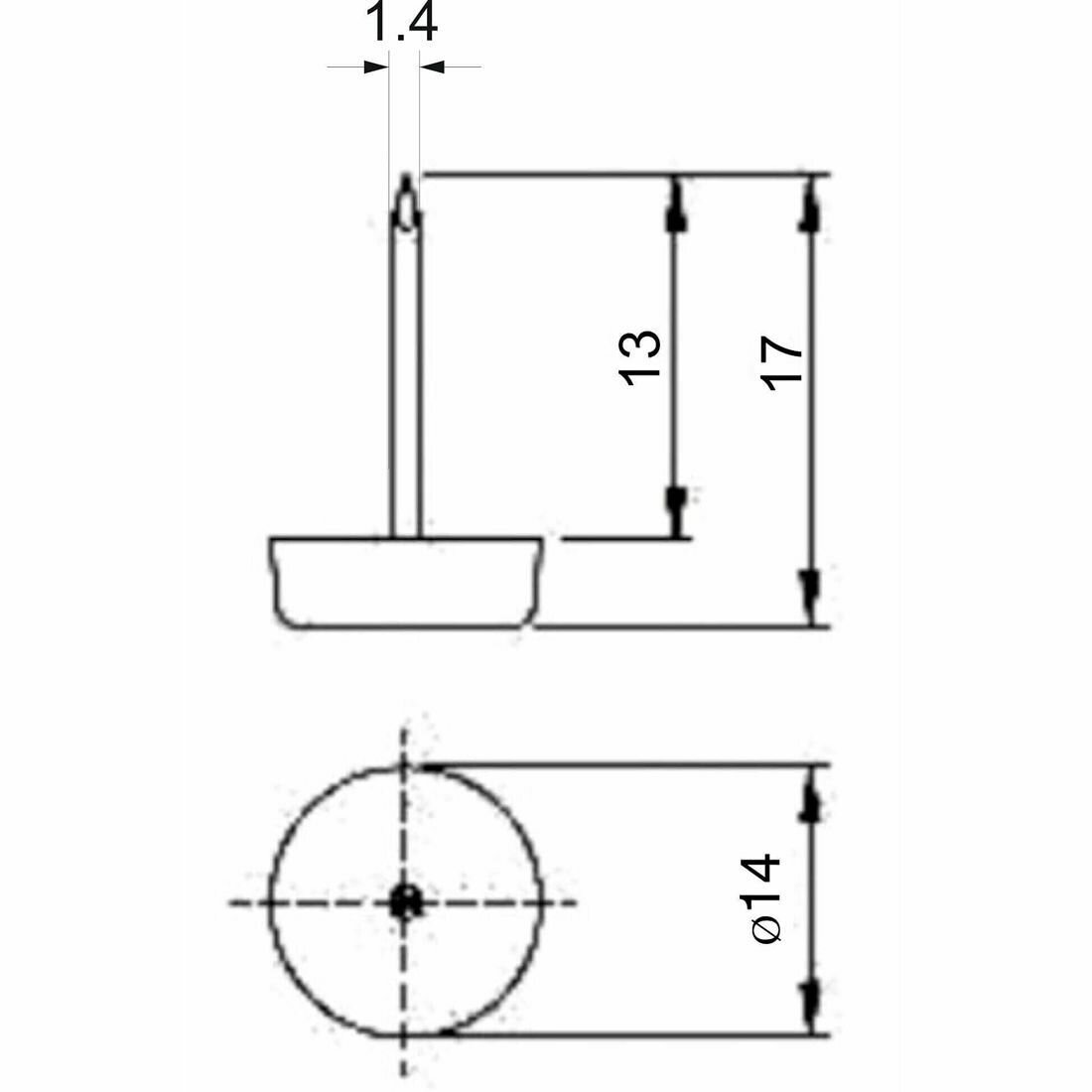 Подпятник с гвоздём одинарный , 100 шт, черный