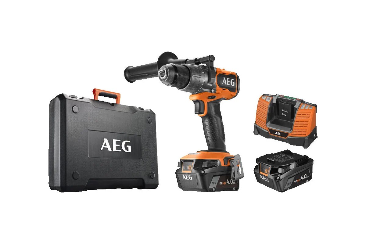 Бесщеточная аккумуляторная ударная дрель-шуруповерт AEG 18В BSB18C3BL-402C 4935478938