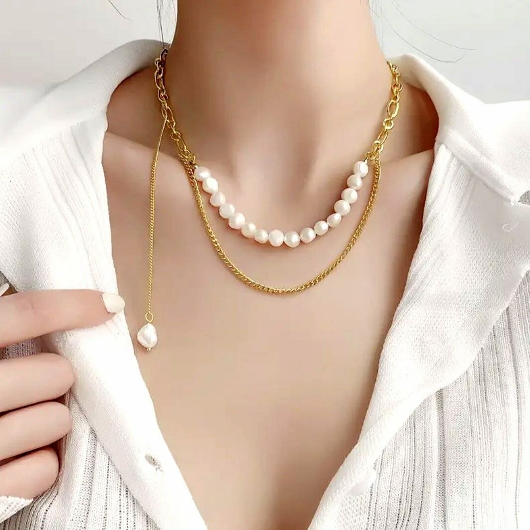 Колье, жемчуг имитация