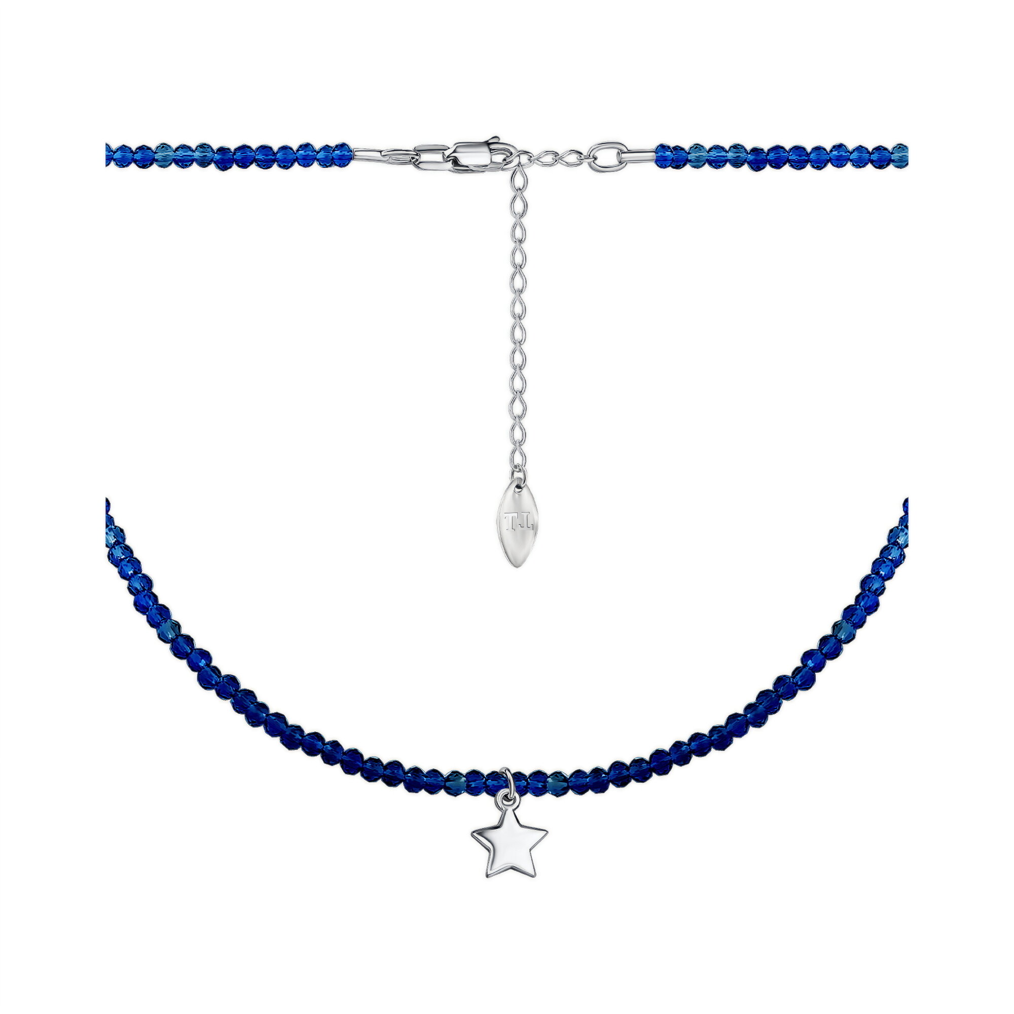 Колье, серебро, 925 проба, родирование, шпинель