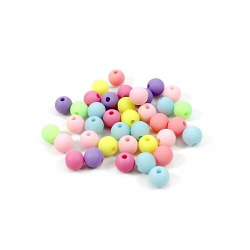 Акриловые бусины ШвейТорг, матовые, разноцветные, диаметр 8 мм, 250 г