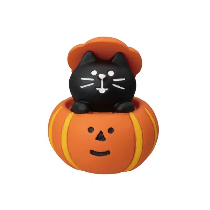Миниатюрная статуэтка тыквы с котом ZAKKA 73718-10