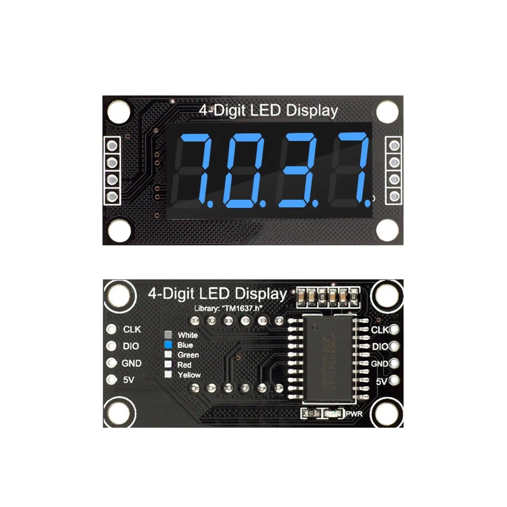 4-значный LED дисплей синий TM1637