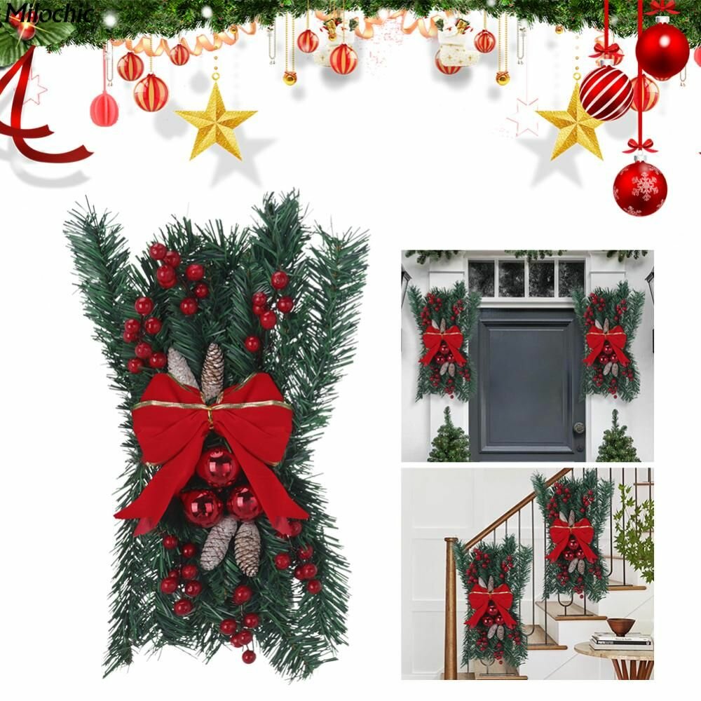 Рождественский искусственный венок для декора дверей и окон
