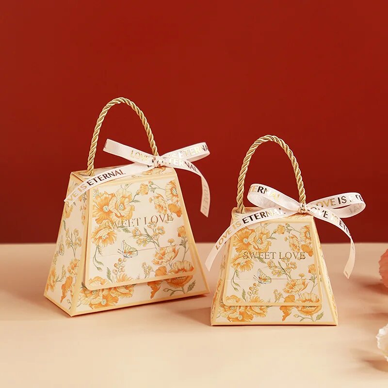 Подарочная коробка из крафт-бумаги с бантом Champagne-S