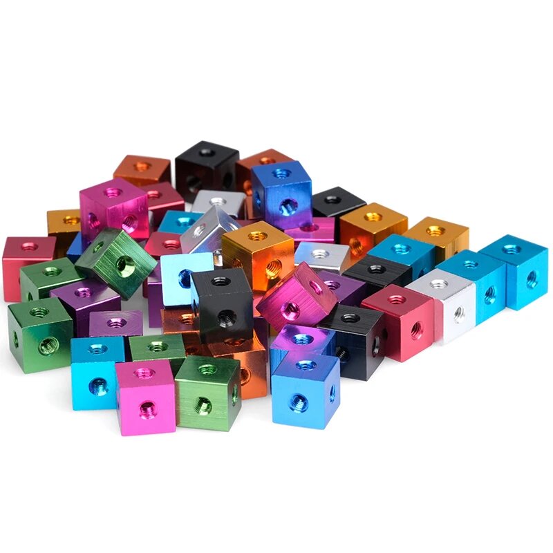 Гайка шестигранная алюминиевая Angooter 10pcs-M4(12x12x12), Silver