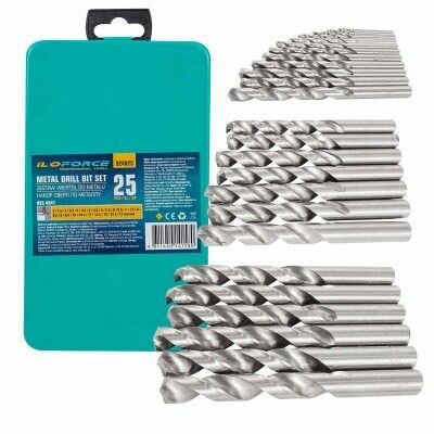Сверла по металлу ILOforce, набор 25 предметов (1-13мм)