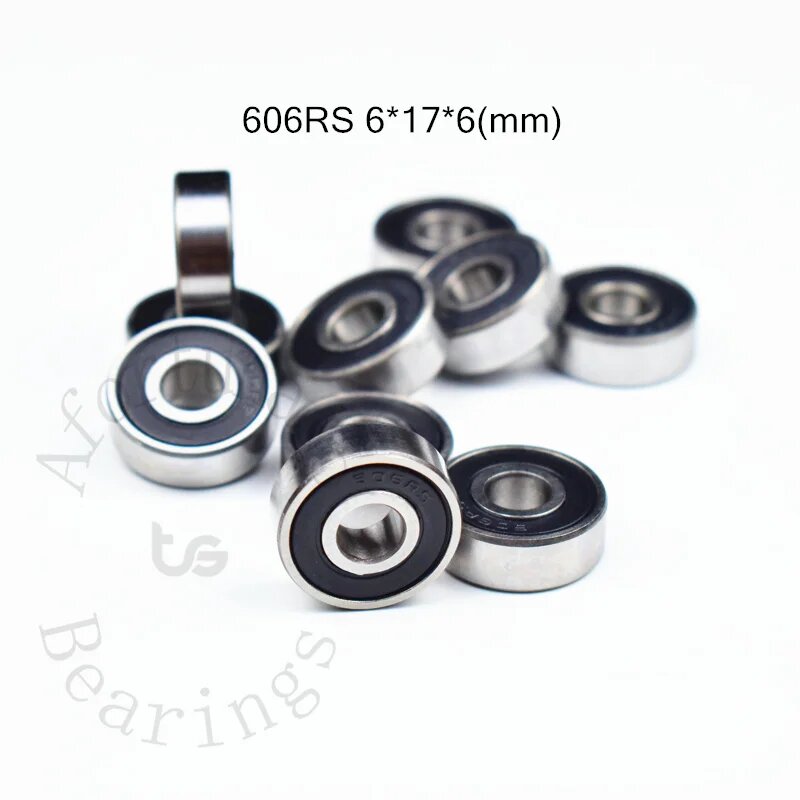 606RS 6*17*6(мм) 10шт хромированная сталь резиновые герметичные подшипники
