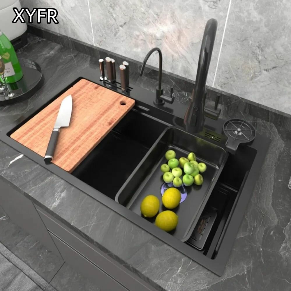 Многофункциональный смеситель для кухонной раковины Nanotech из нержавеющей стали с дозатором мыла, посудомоечная машина