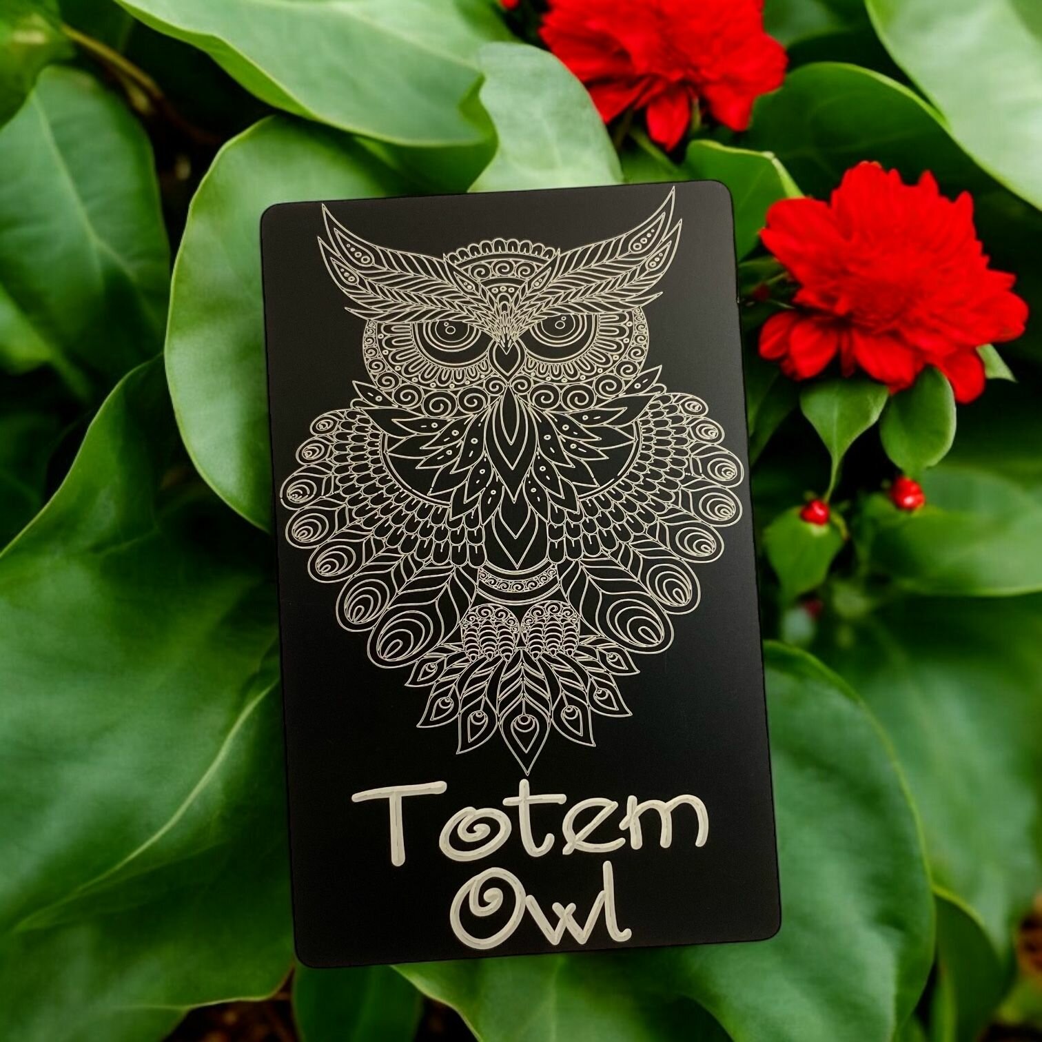 Металлическая карта талисман, тотем Сова