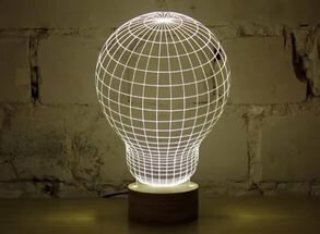 3D Ночник "Лампочка" Bulb led 3d lamp