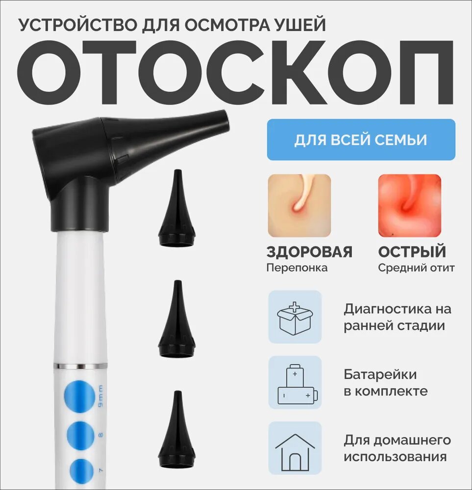Прибор оптический "Отоскоп" для домашнего использования/ микроскоп для ушей/