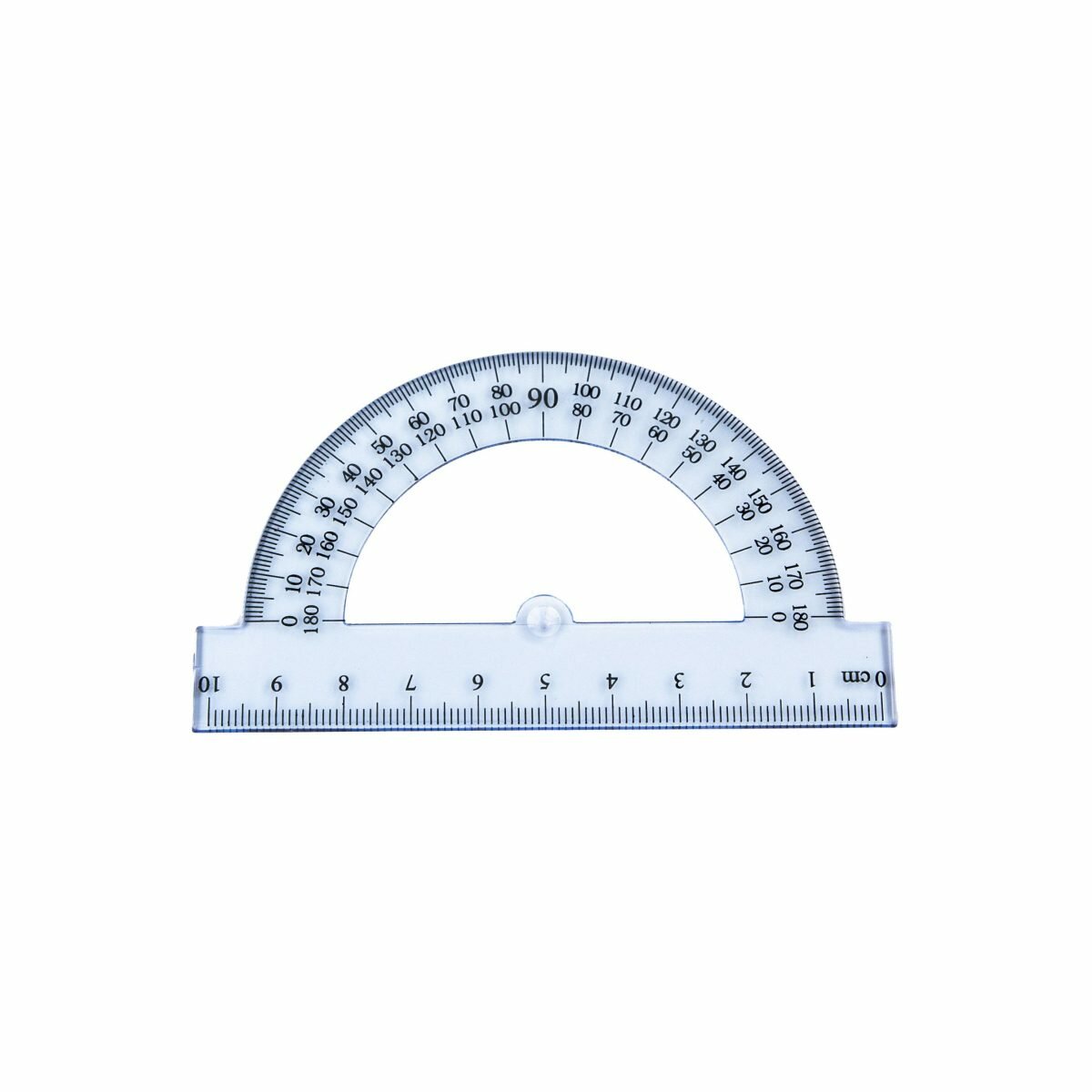 Транспортир 10см, 180° Комус Класс, прозрачный синий (1835231), 10шт.