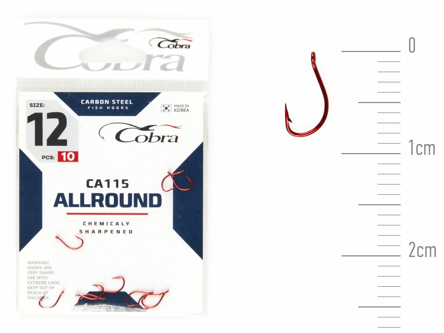 Крючки рыболовные Cobra Allround CAPITAL CA115, размер 12, 10шт в упаковке / Крючки для рыбалки Кобра Оллраунд кэпитал