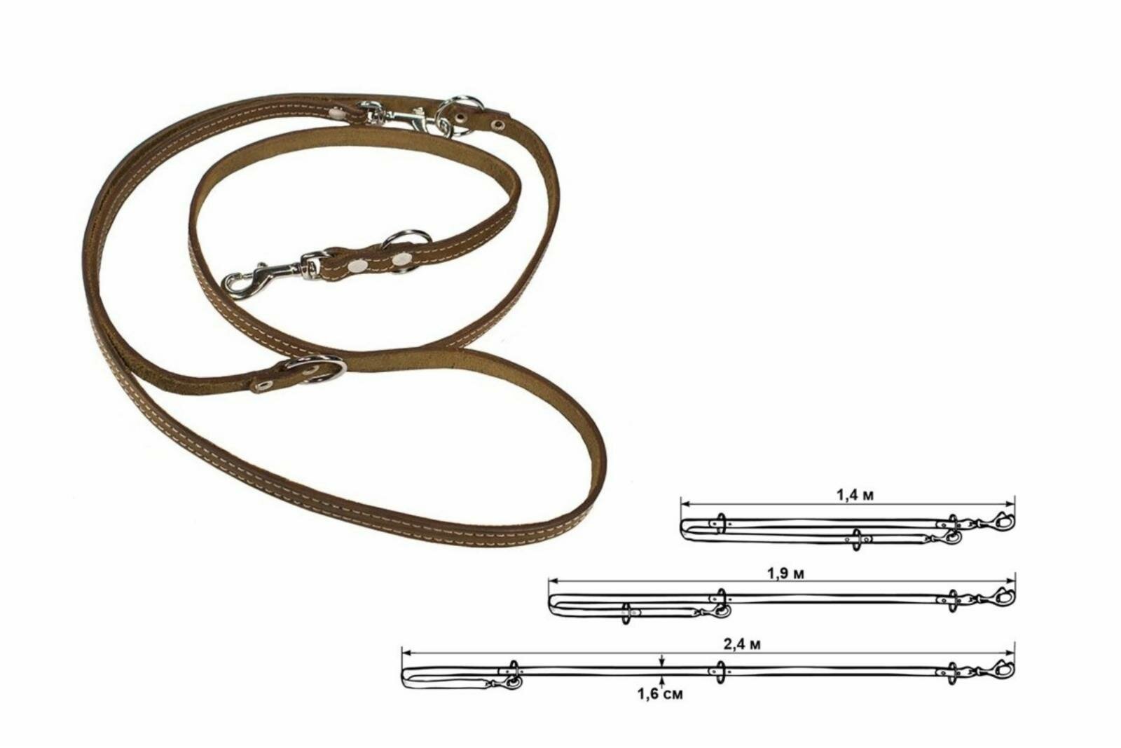 Перестежка со стальным карабином, коричневая