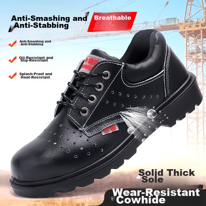 Dinggu Safety Shoes for Men, Anti-Smashing, Anti-Puncture, Steel Toe Cap, Steel Midsole, Solid Sole, Safety Shoes 1123heiK43