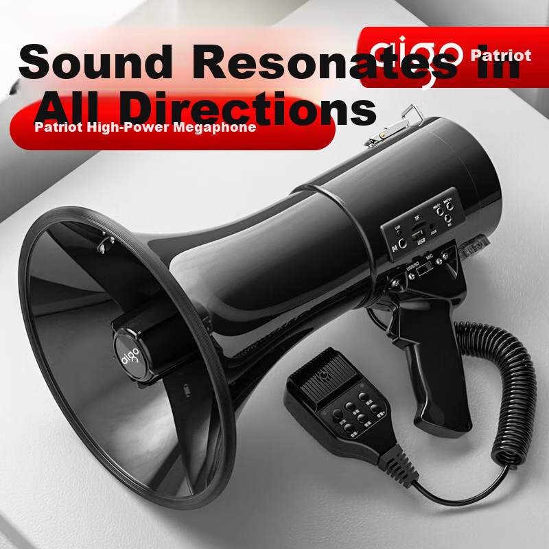 Patriot Handheld Megaphone Loudspeaker Amplifier Recorder Promotion Stall Hawker Small Loudspeaker A68 Deluxe Edition (Black)