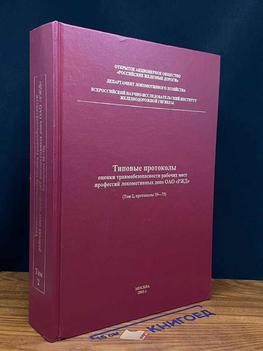 Книга. Типовые протоколы оценки травмобезопасности депо РЖД. Том 2 2005 (2041123757721)