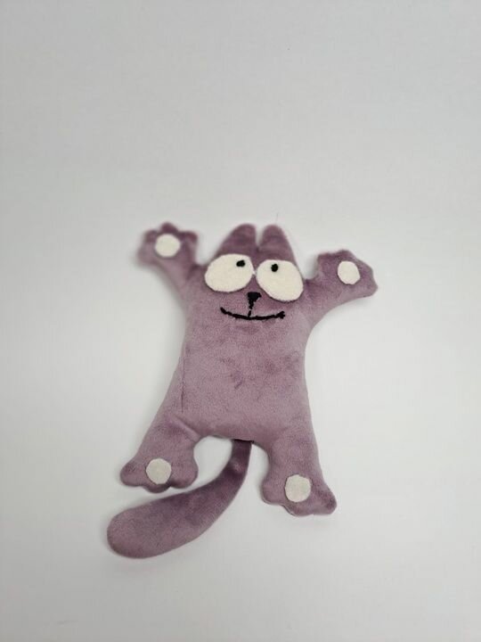 Игрушка "Кот Саймона", антистресс, стрейч-велюр, наполнитель гранулят, 15см, лиловый цвет