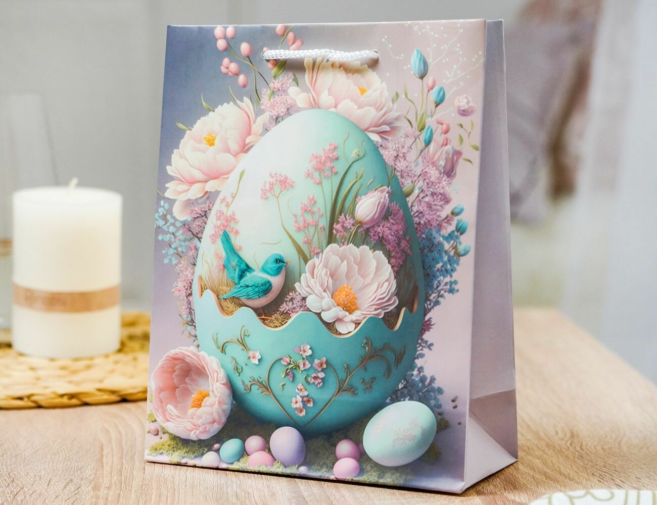 Подарочный пакет светлый день И птичка, бумага, 23х17 см, Koopman International APF806350-2