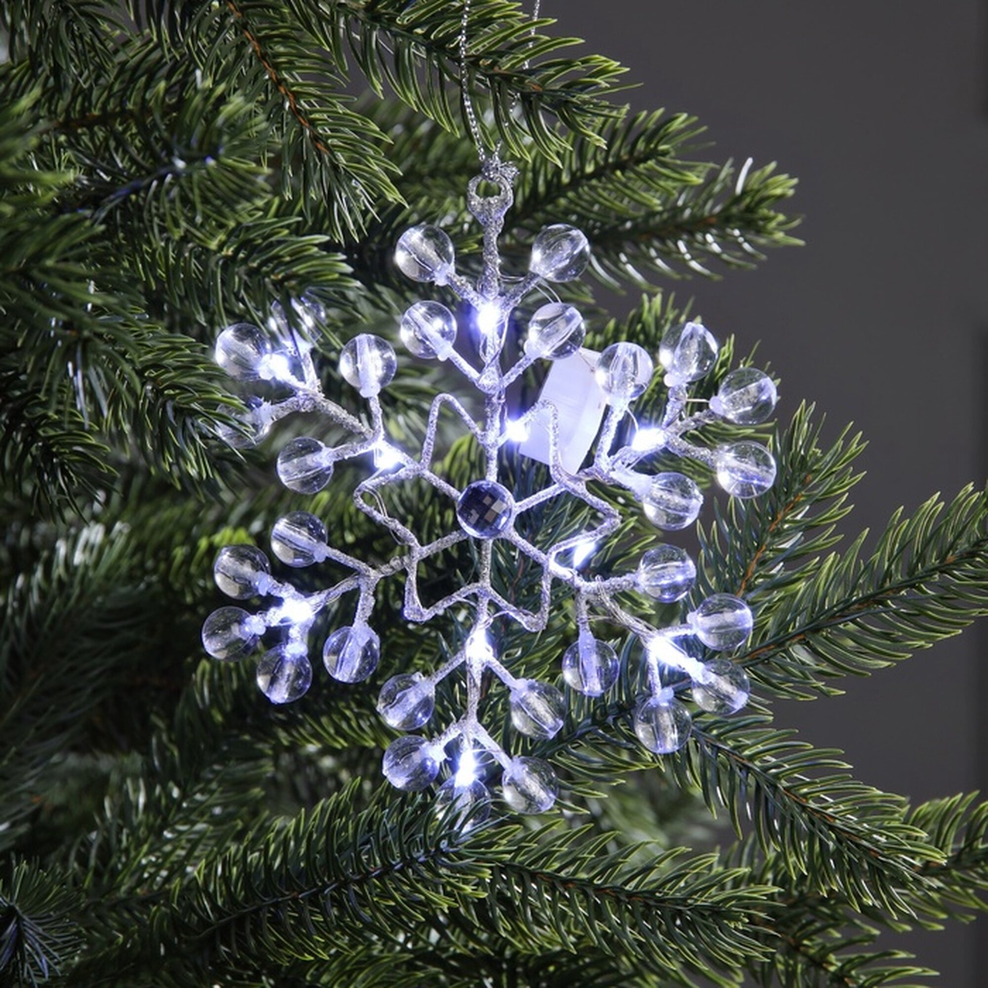 Подвеска световая «Снежинка», 14×14х1 см, 10 LED, батарейки AG13×3 (в комплекте), свечение белое