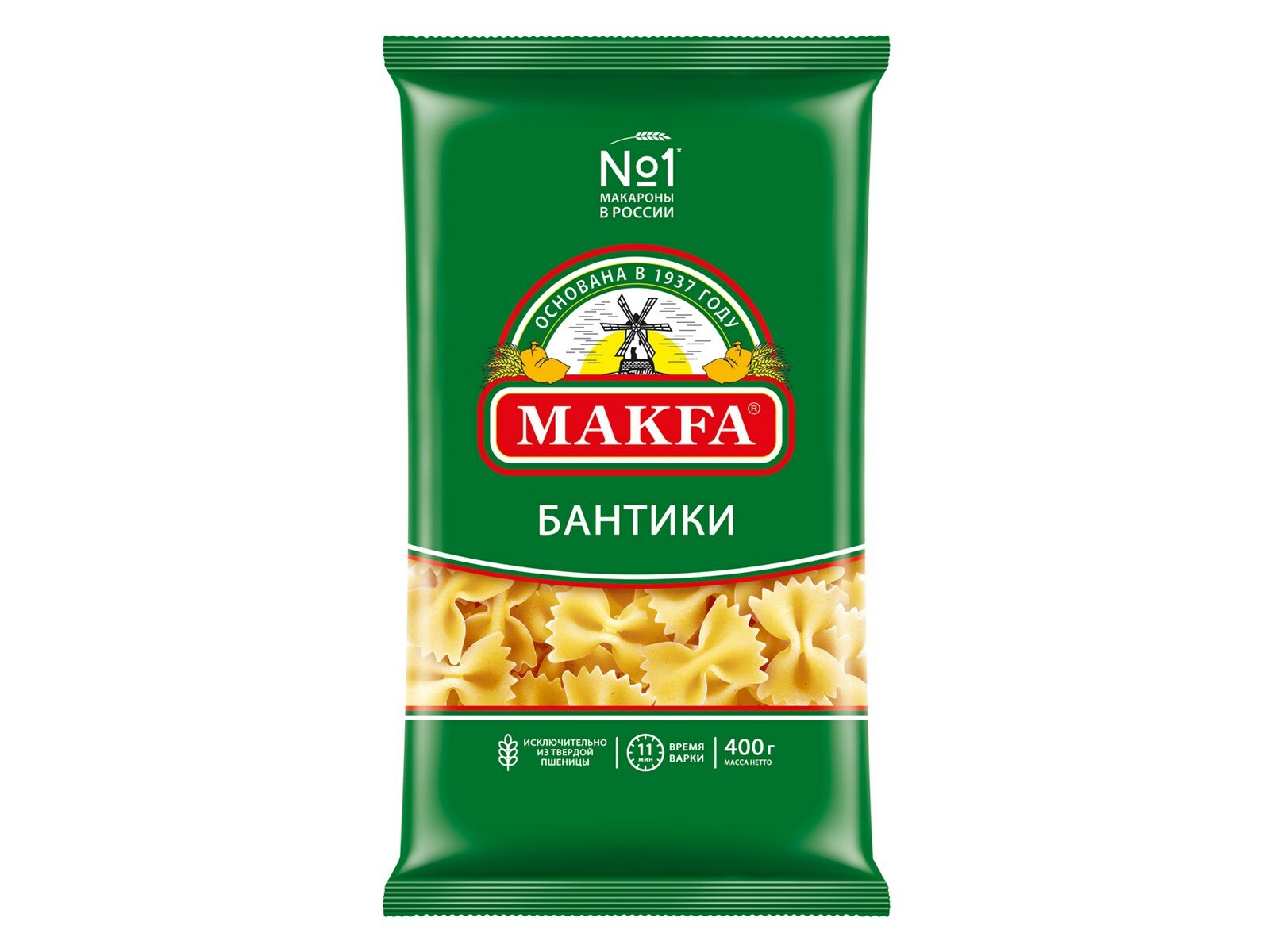 Макароны бантики Makfa высший сорт, 400г