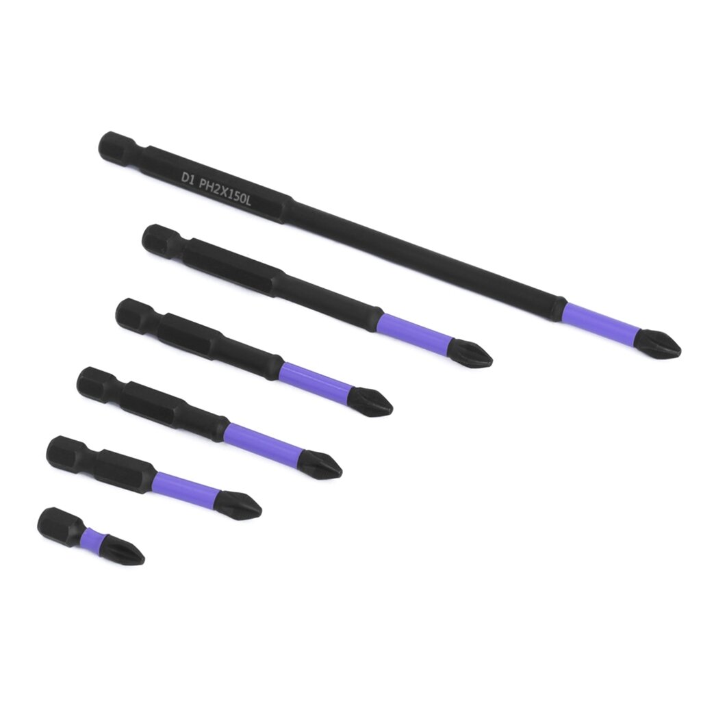 6 штук Магнитного Нескользящего Сверла Портативный Набор Магнитных Долот Ударопрочный PH2 Набор Ударных Долот С Магнитной Головкой