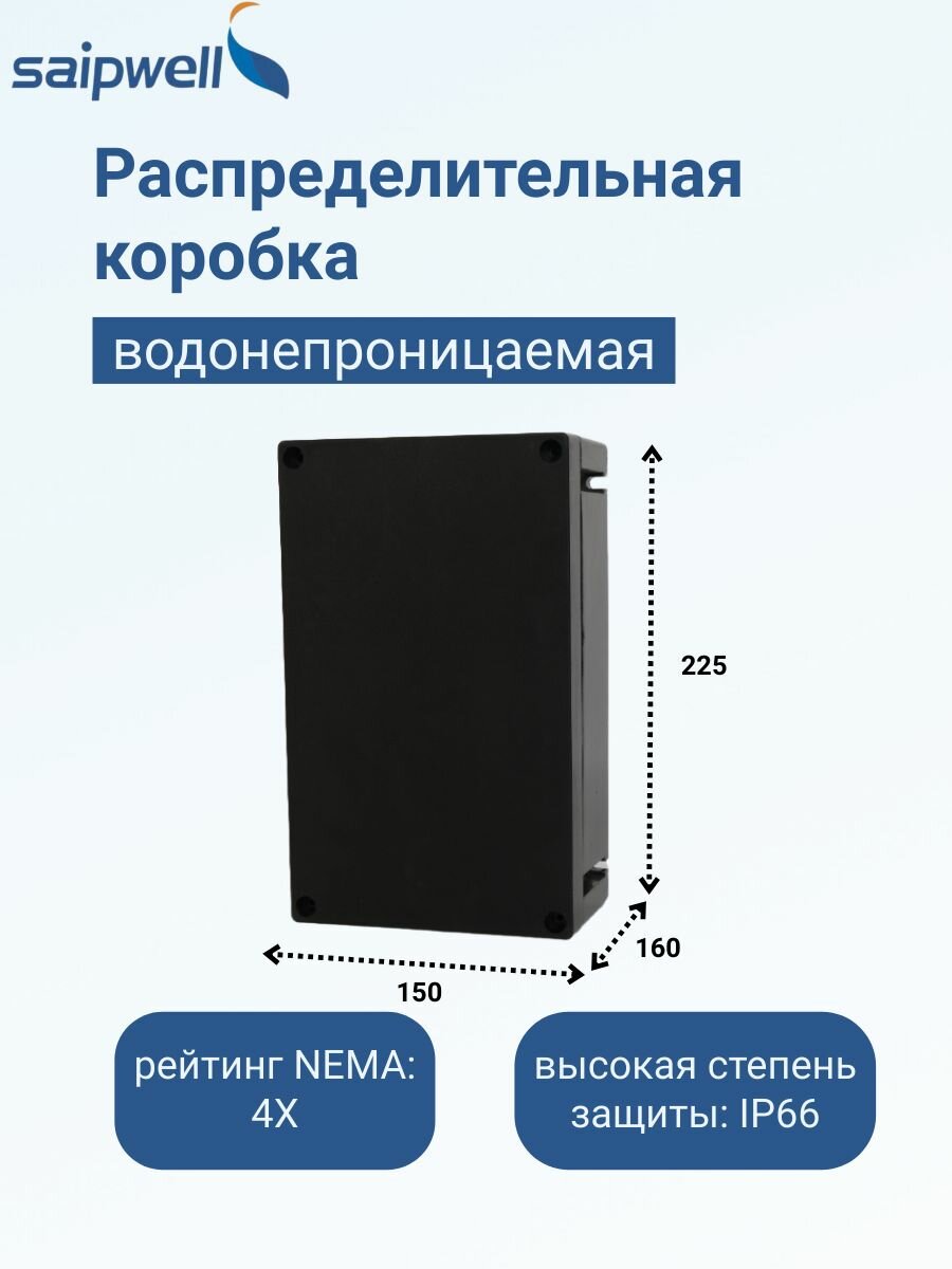 Распределительная коробка из стекловолокна SW-MC 150х225х160 мм IP66