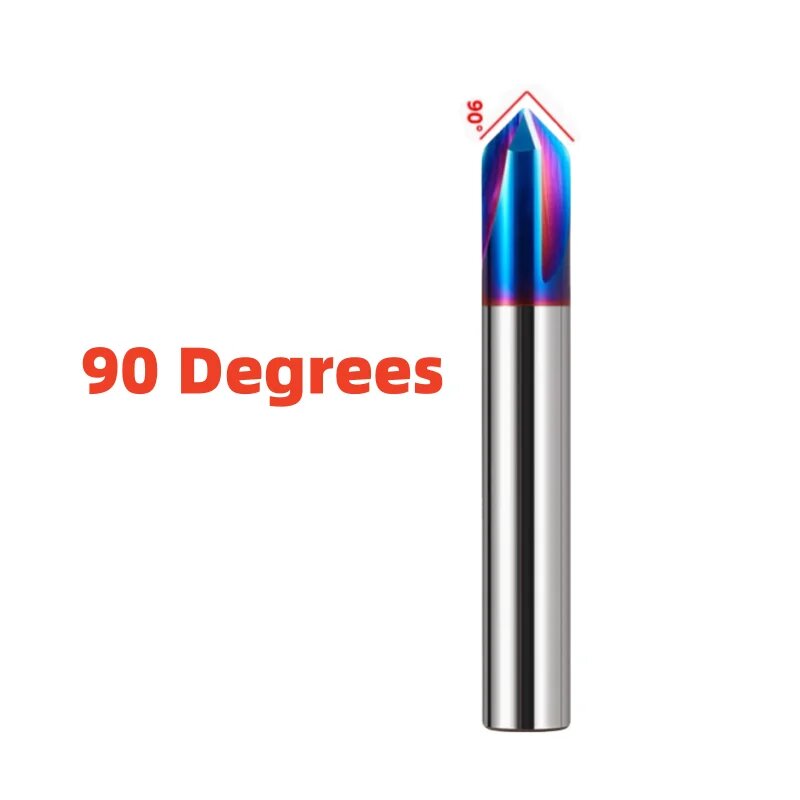 Фреза для фасок VAYNE 60 90 120 градусов 2-12 мм HRC65 3X3DX50L, 90 Degrees